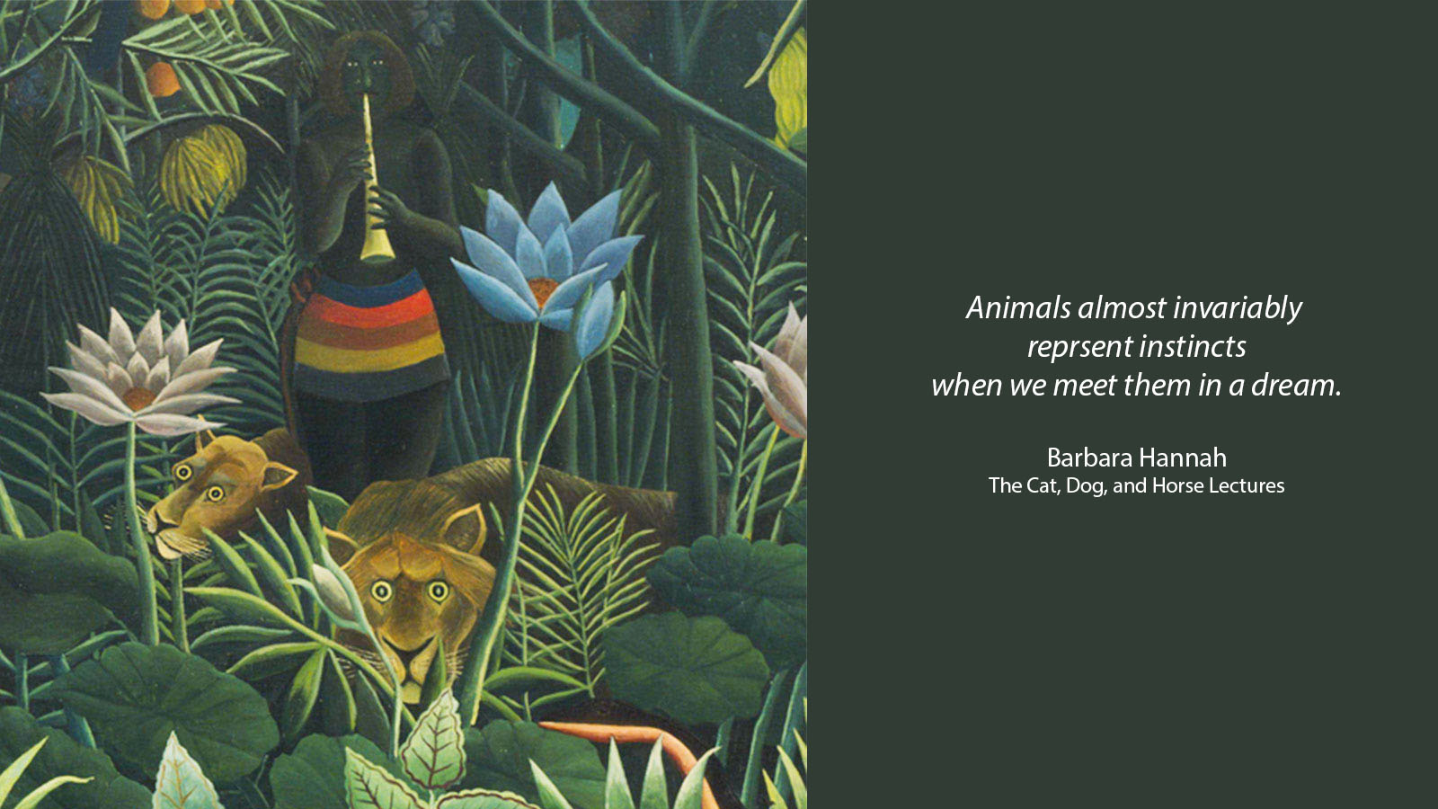 Jung: Barbara Hannah: Animals in Dreams — Jungian Times Newsletter